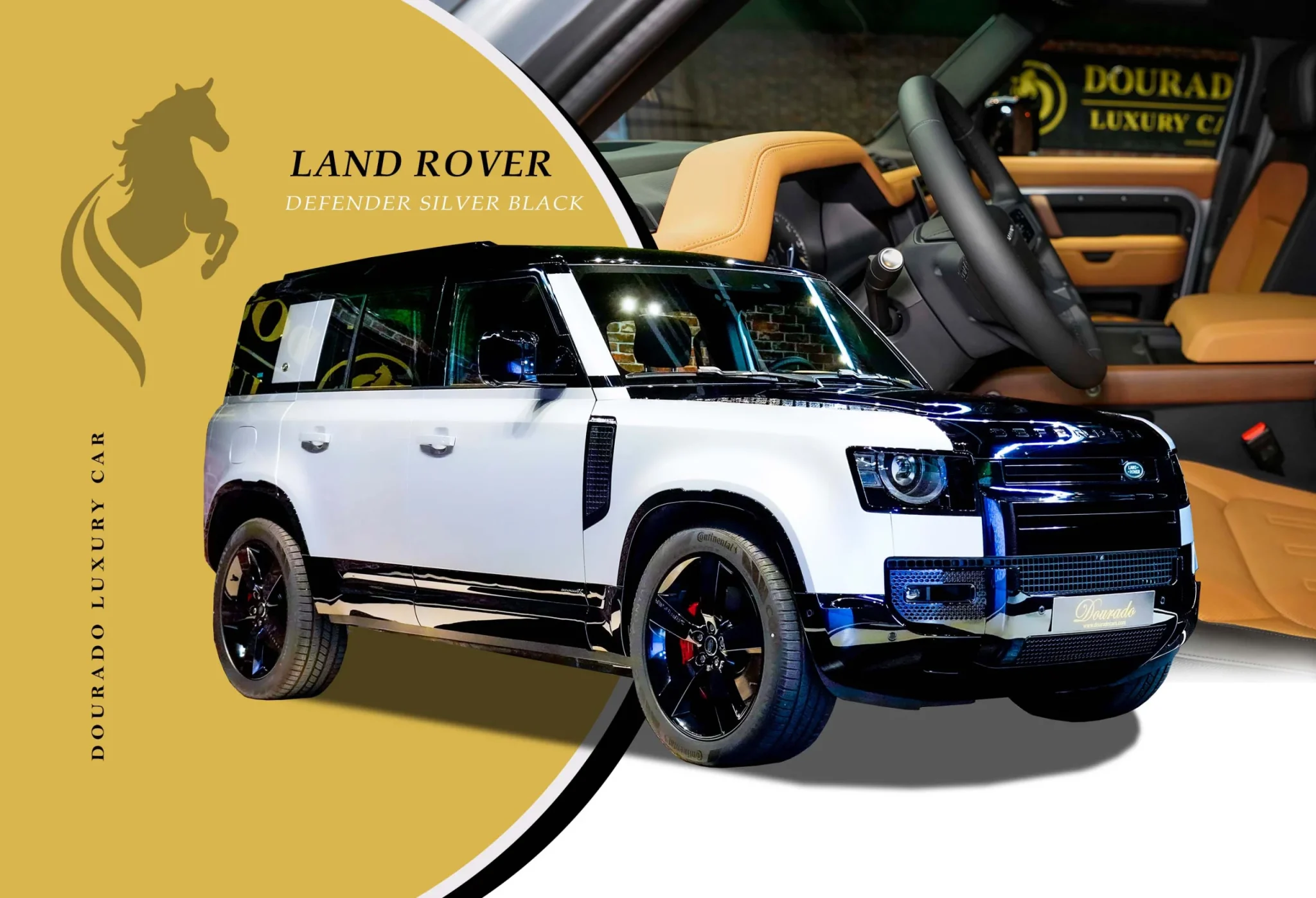 Land Rover Defender 110 P400 X Edition Silver & Black - Dourado Luxury Car